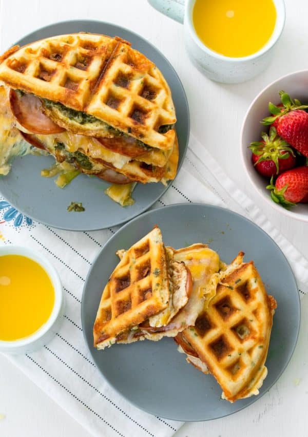 Green Eggs and Ham Waffle Sandwich - Oh So Delicioso