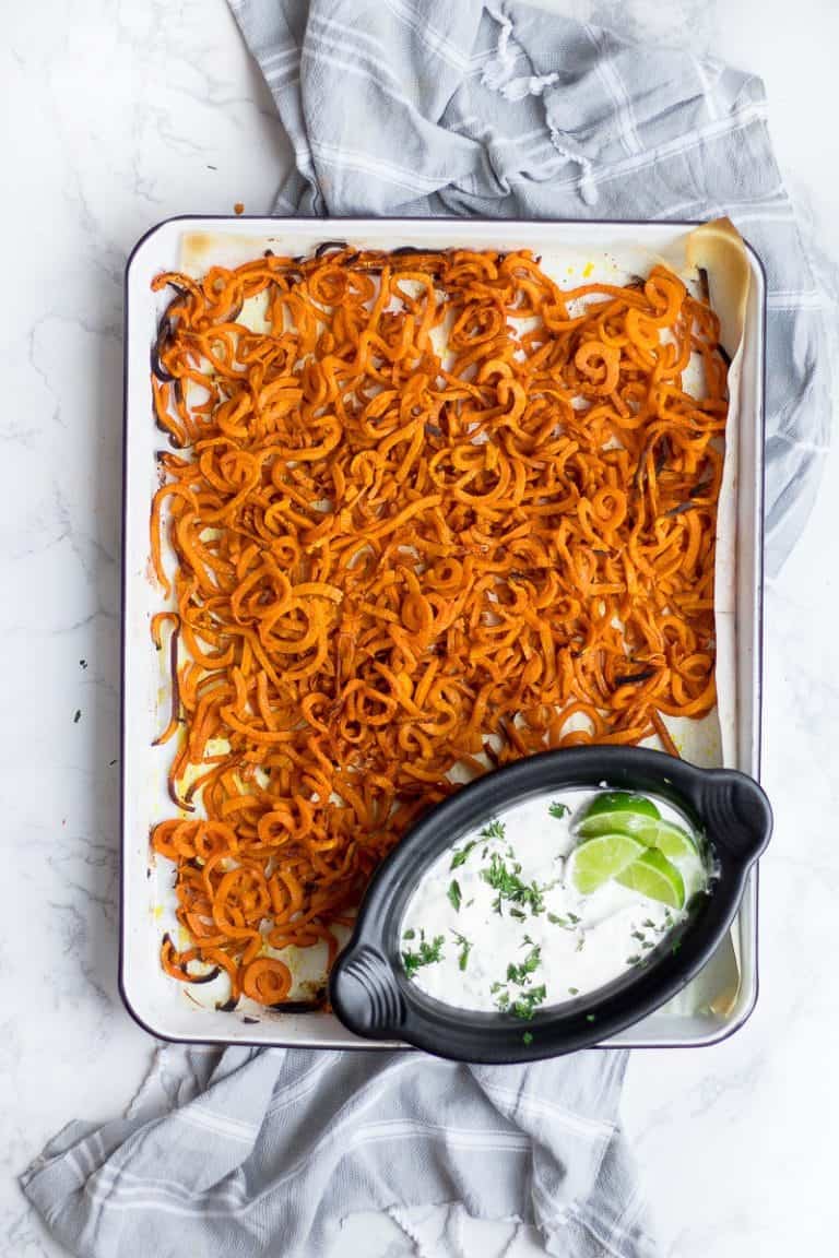 Baked Curly Sweet Potatoes - Oh So Delicioso