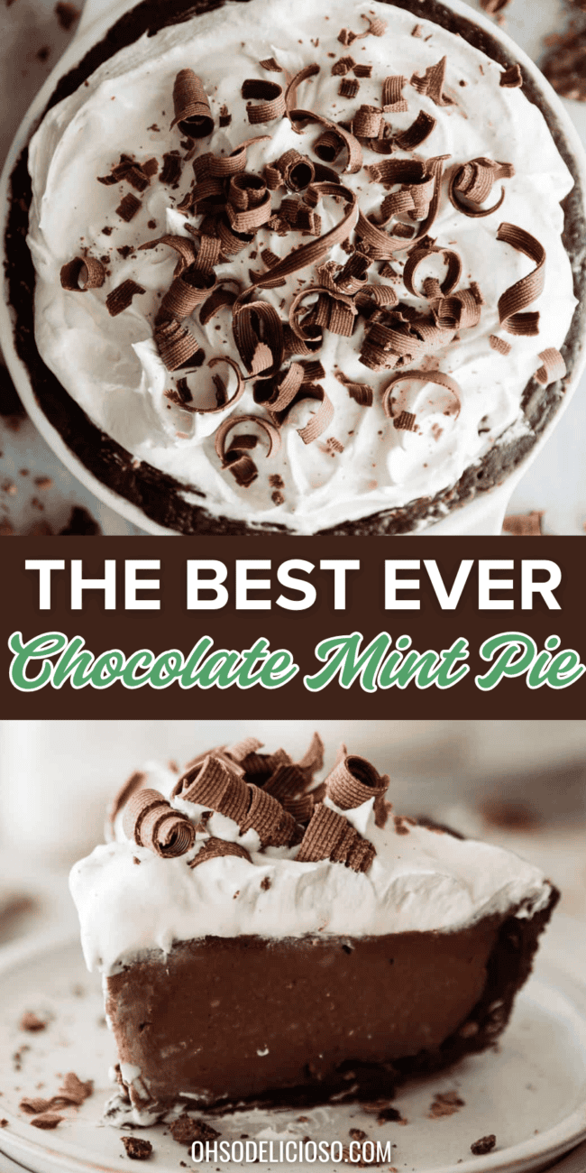 Chocolate Mint Pie - Oh So Delicioso